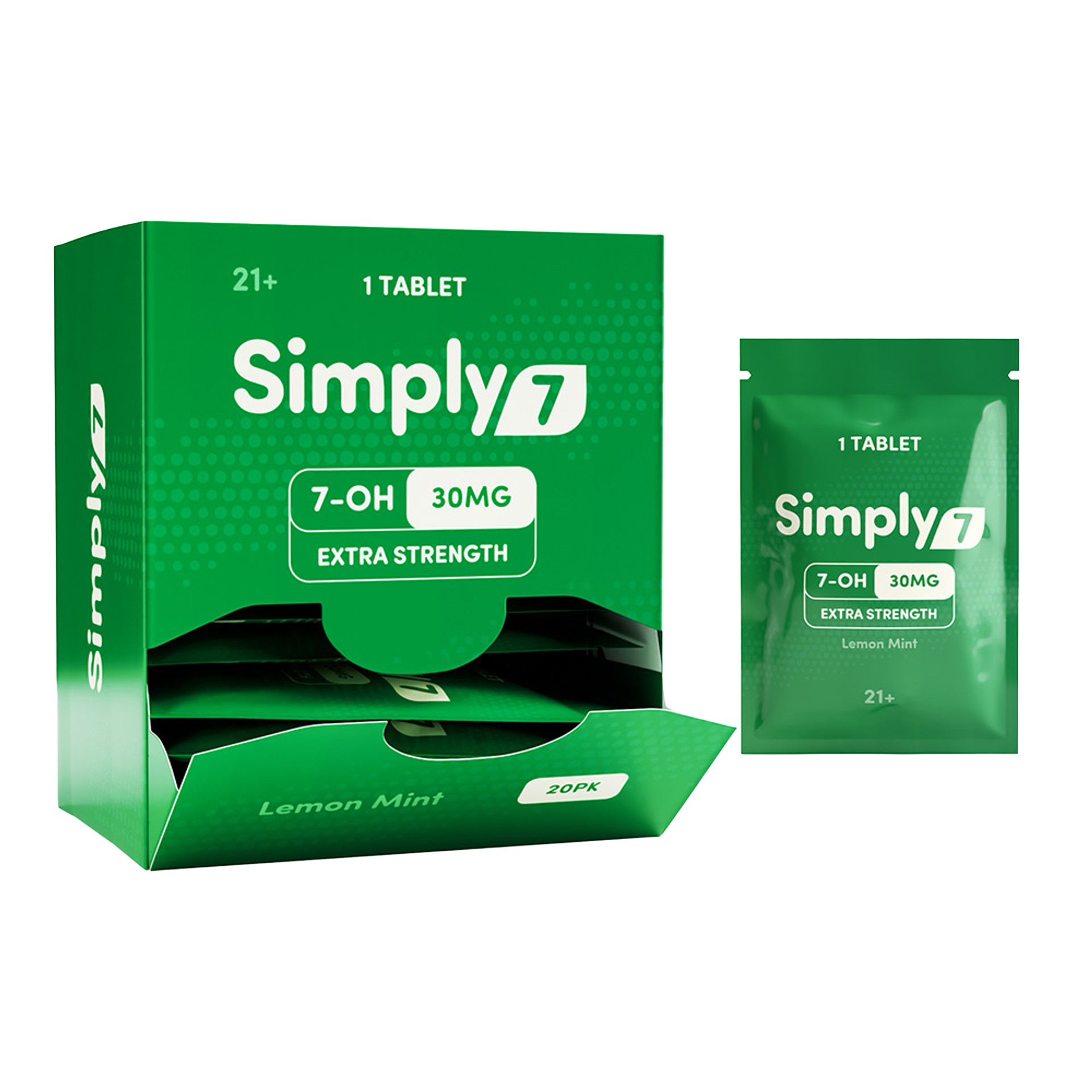 Simply 7 Lemon Mint 7-Hydroxymitragynine 30mg Extra Strength Tablets ...